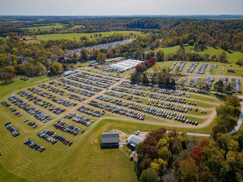 Aerial View of the War Eagle Fair and Parking Lot Stock Image - Image ...
