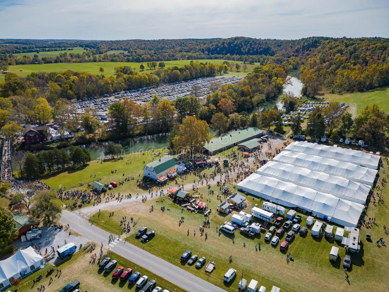 Aerial View of the War Eagle Fair and Parking Lot Editorial Stock Image ...