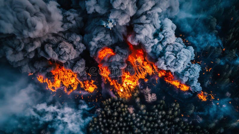 Aerial View of War Torn Earth Destroyed Cities, Explosions, Fires ...