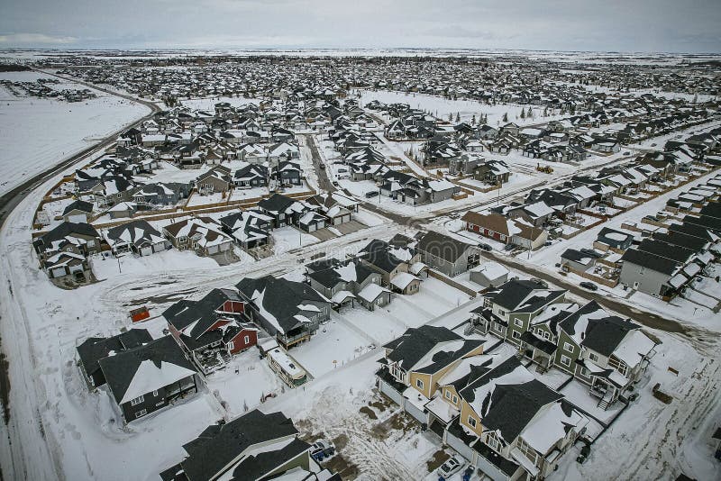 Aerial View of Warman in Central Saskatchewan, Canada Stock Image ...