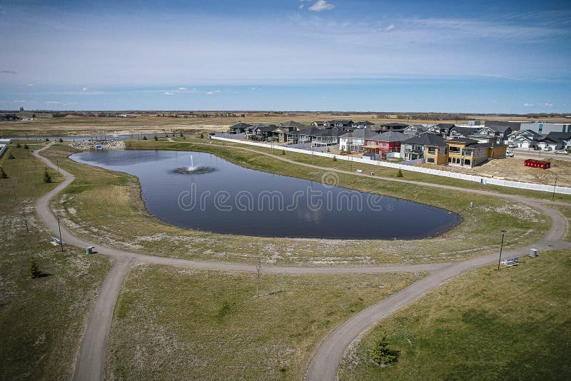 Aerial View of Warman in Central Saskatchewan, Canada Stock Photo ...