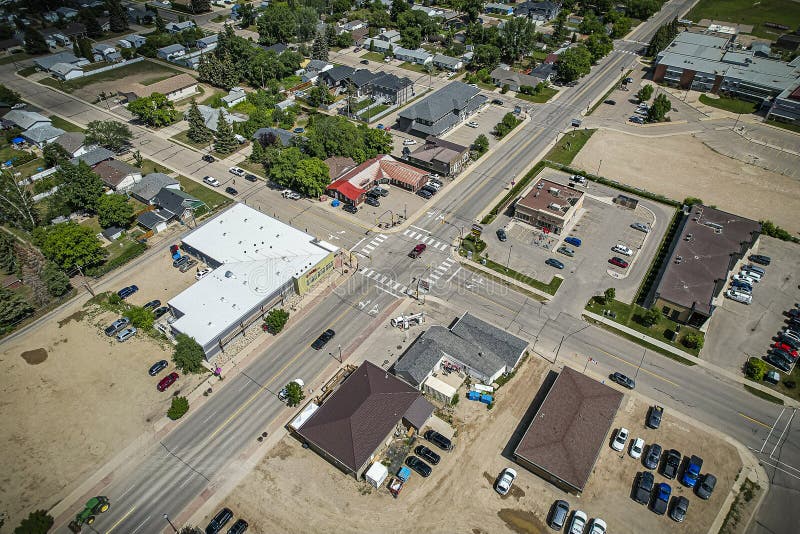 Aerial View of Warman in Central Saskatchewan, Canada Stock Image ...
