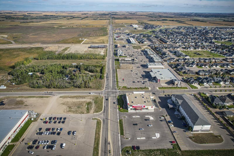 Aerial View of Warman in Central Saskatchewan, Canada Stock Image ...