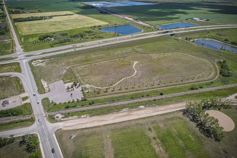 Aerial View of Warman in Central Saskatchewan, Canada Stock Image ...