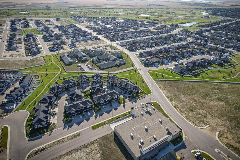 Aerial View of Warman in Central Saskatchewan, Canada Stock Photo ...