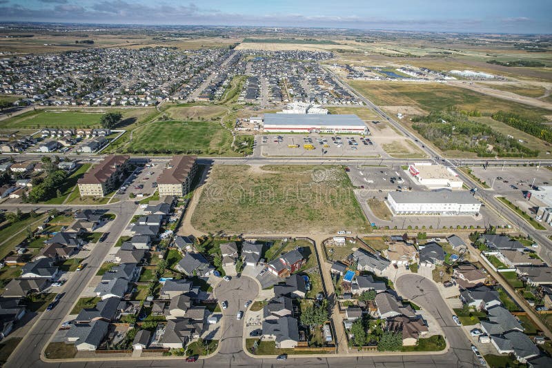 Aerial View of Warman in Central Saskatchewan, Canada Stock Photo ...