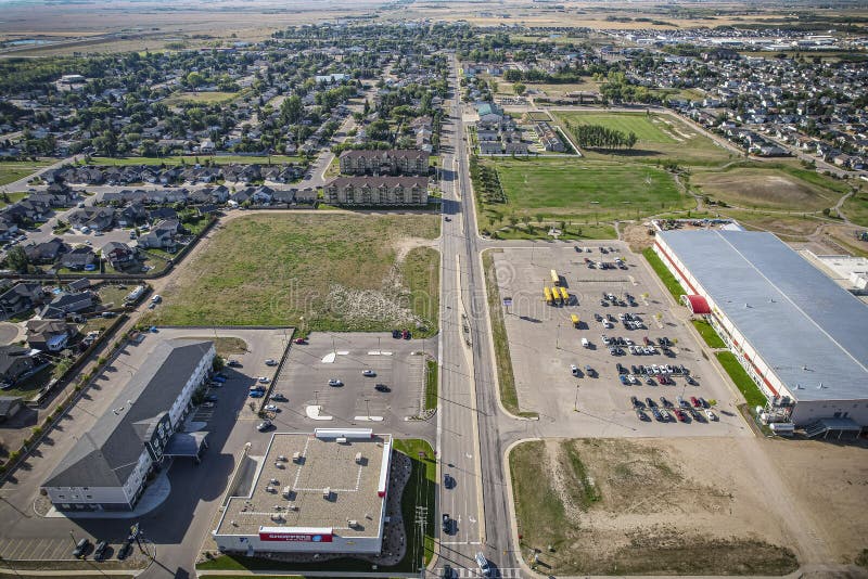 Aerial View of Warman in Central Saskatchewan, Canada Stock Image ...