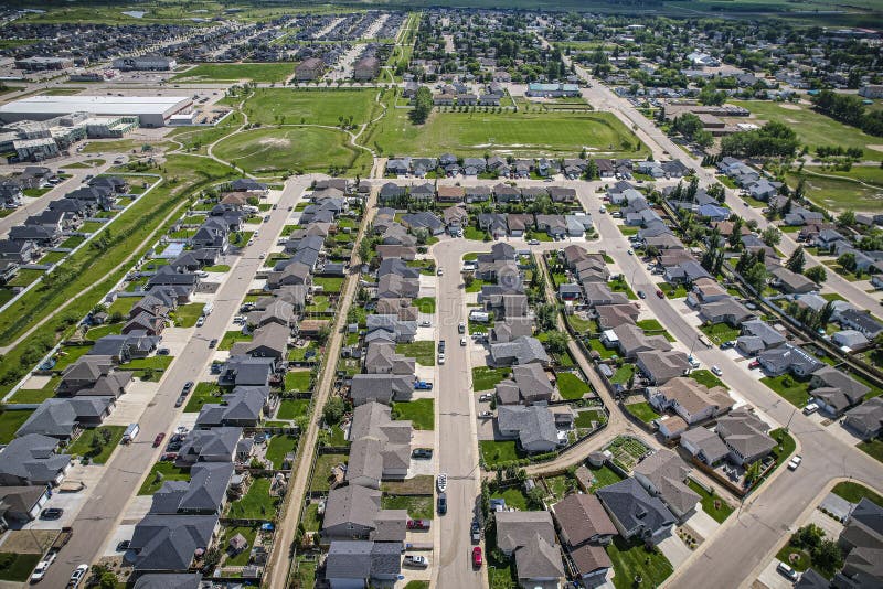 Aerial View of Warman in Central Saskatchewan, Canada Stock Image ...