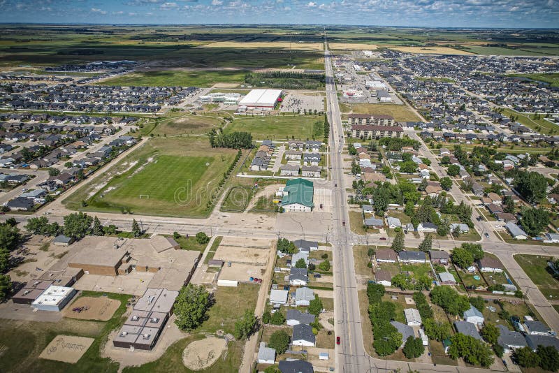 Aerial View of Warman in Central Saskatchewan, Canada Stock Image ...