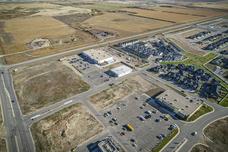 Aerial View of Warman in Central Saskatchewan, Canada Stock Image ...