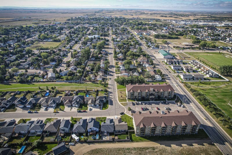 Aerial View of Warman in Central Saskatchewan, Canada Stock Image ...