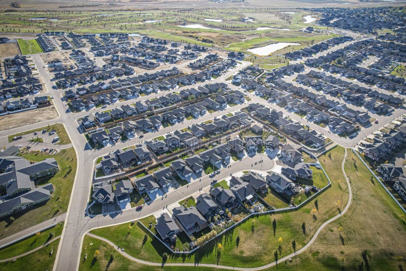 Aerial View of Warman in Central Saskatchewan, Canada Stock Photo ...