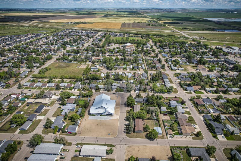 Aerial View of Warman in Central Saskatchewan, Canada Stock Photo ...