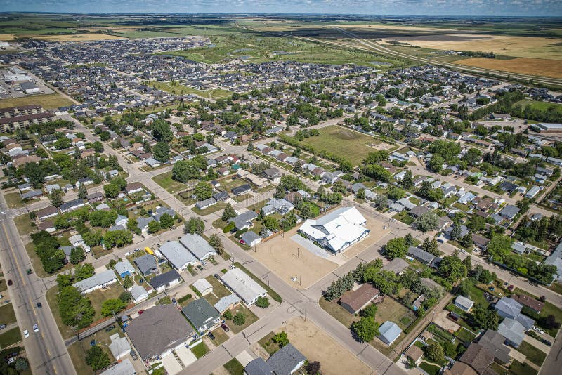 Aerial View of Warman in Central Saskatchewan, Canada Stock Image ...