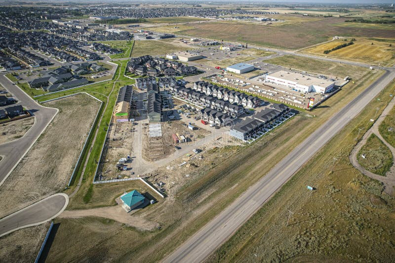 Aerial View of Warman in Central Saskatchewan, Canada Stock Photo ...