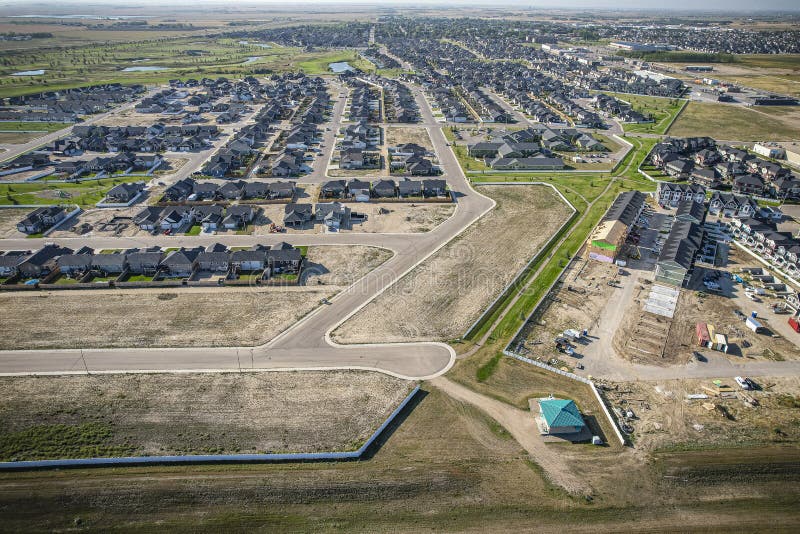 Aerial View of Warman in Central Saskatchewan, Canada Stock Image ...
