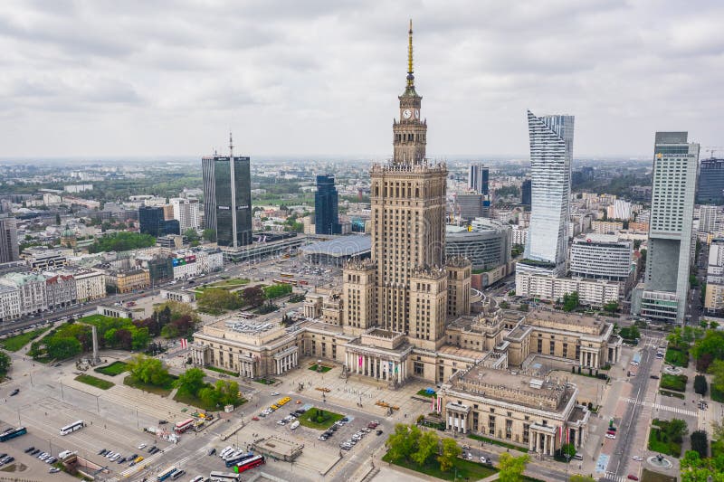 Aerial View of Warsaw Downtown Editorial Stock Photo - Image of ...