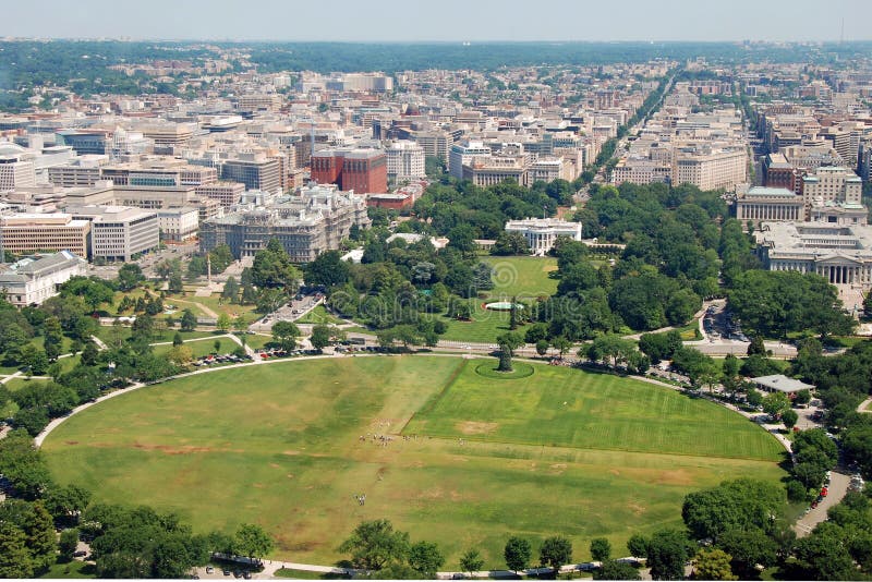 Aerial View of Washington DC with the White House Stock Image - Image ...