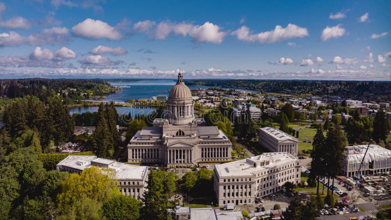 Aerial View of Washington State Capitol Stock Image - Image of ...