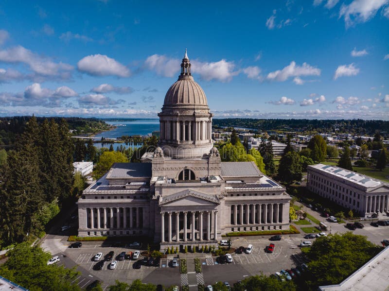 Aerial View of Washington State Capitol Stock Image - Image of capitol ...