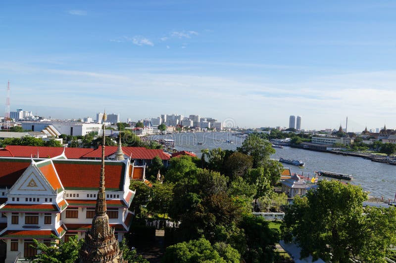 Aerial view from Wat Arun stock image. Image of thailand - 31797625