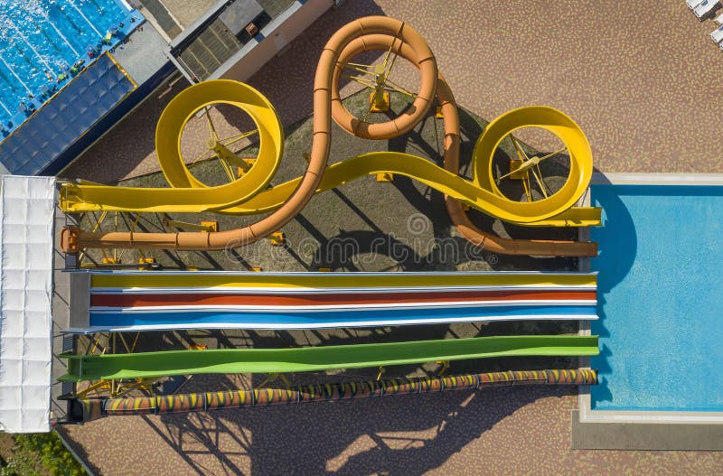 Aerial View of Water Park on Day Stock Photo - Image of rest ...