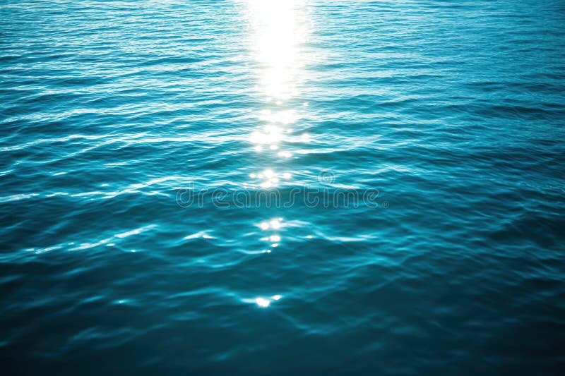 Aerial View of Water Reflecting Sunlight Under a Clear Sky. Stock Image ...