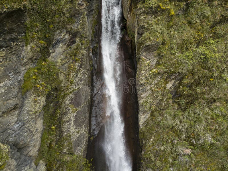 Aerial View of a Waterfall in the Peruvian Andes. Stock Photo - Image ...