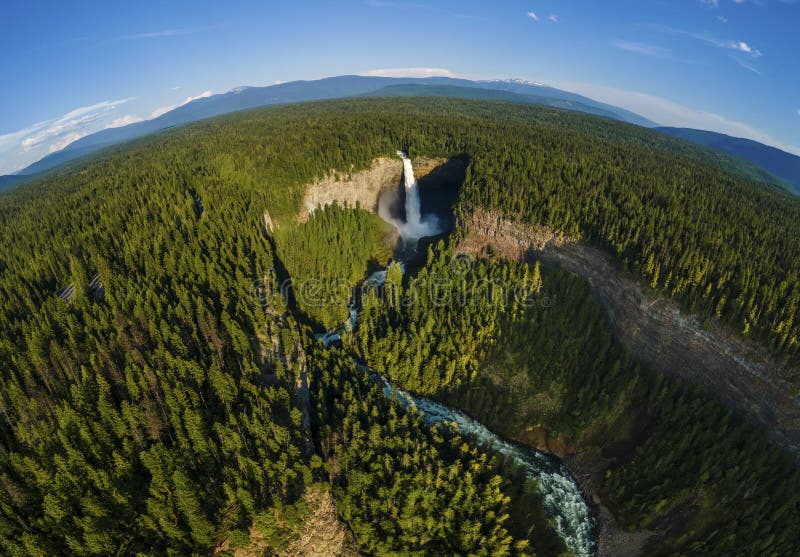 Aerial View of Waterfall and River in a Forests Stock Photo - Image of ...