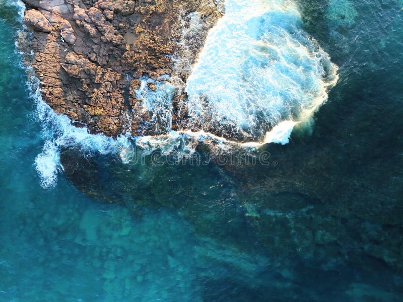 Aerial View of a Wave Hitting a Reef in Shellharbour. Stock Image ...