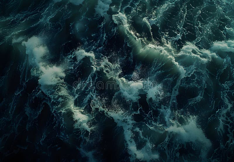 Aerial View of Ocean Waves with Dynamic Patterns Stock Illustration ...