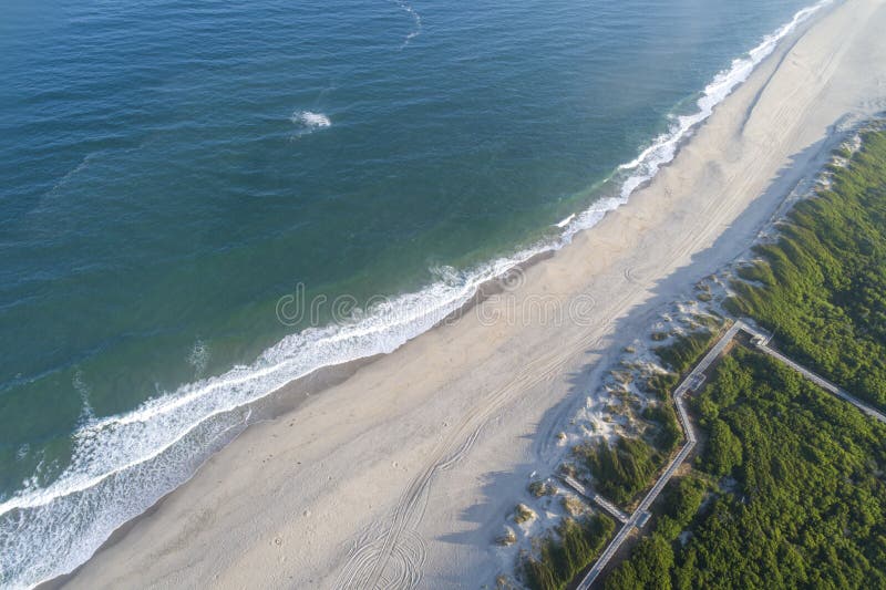 Aerial View of the Waves on the Shore of a Beach Stock Image - Image of ...