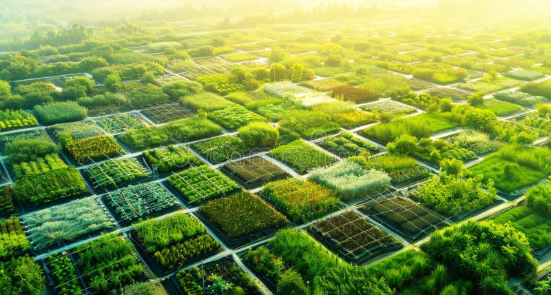 Aerial View of a Well-organized Agricultural Landscape Stock ...