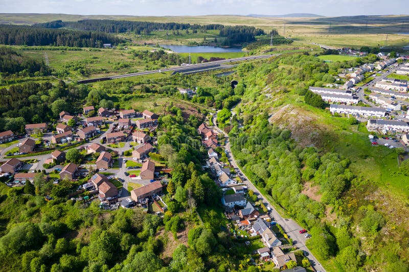 Aerial View of the Welsh Valleys Town of Ebbw Vale Stock Image - Image ...