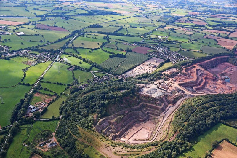 Aerial View of Westleigh Quarry in Tiverton, Stock Photo - Image of ...