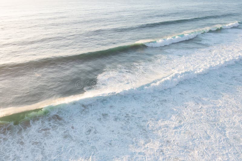 Aerial View of the White Beach with Waves Big Ocean Wave Versatile Use ...