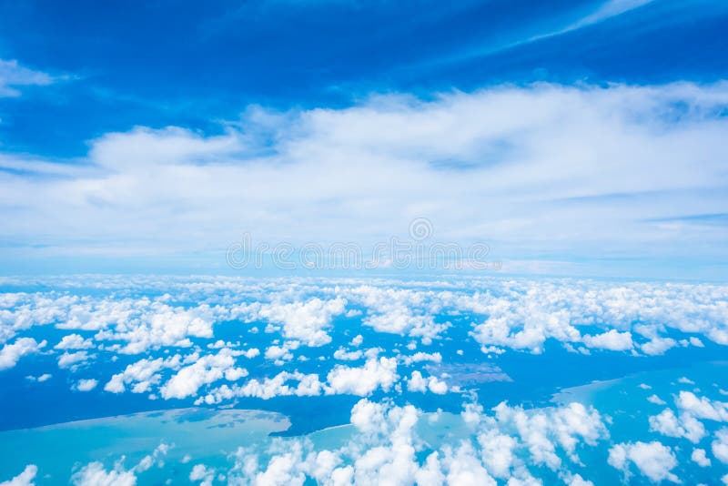 Aerial View of White Cloud and Blue Sky Stock Image - Image of ...
