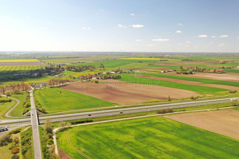 Aerial View of a Wide Open Rural Landscape in the Fall Stock Photo ...