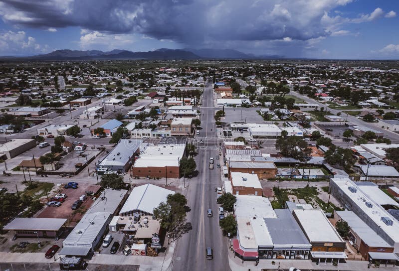 Aerial View of Willcox, Arizona Stock Photo - Image of willcox, city ...