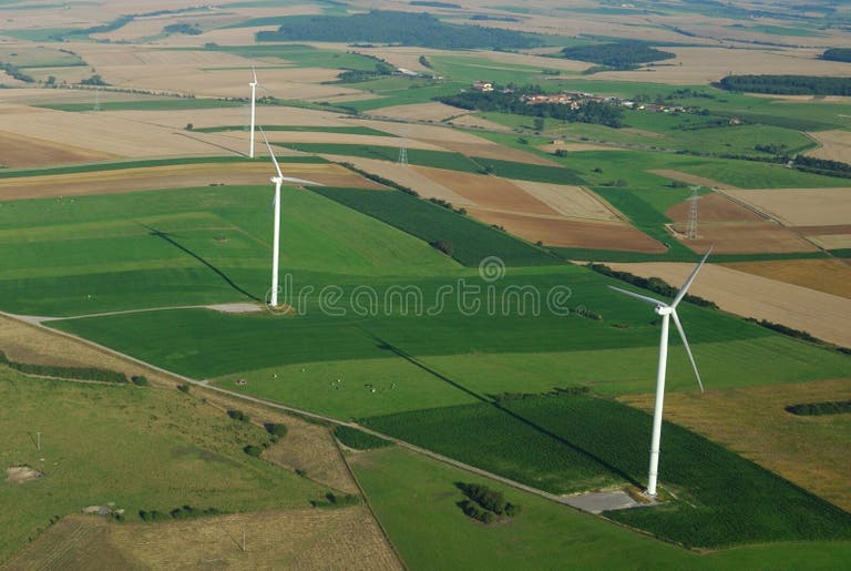 Aerial view of a wind farm stock photo. Image of conservation - 7481018