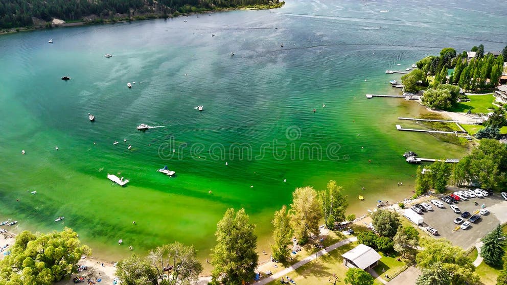 Aerial View of Windermere Lake, BC - Canada Stock Image - Image of ...