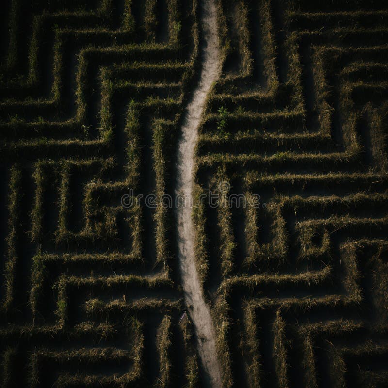 Aerial View of a Winding Path through a Dense Forest Stock Illustration ...