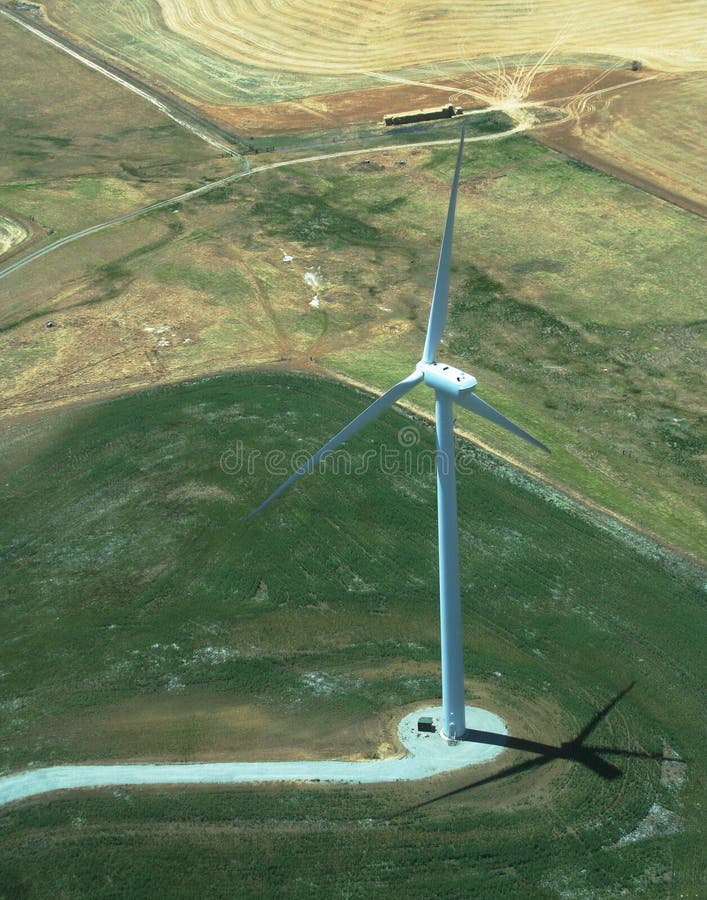 Aerial View Windmill Turbine Stock Image - Image of view, generator ...