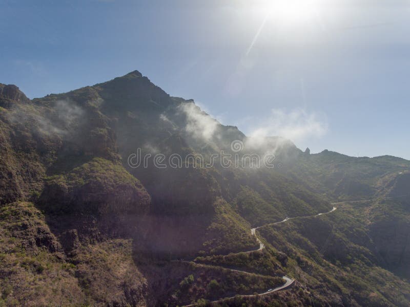 Aerial View of Windy Mountain Road Stock Image - Image of colorful ...