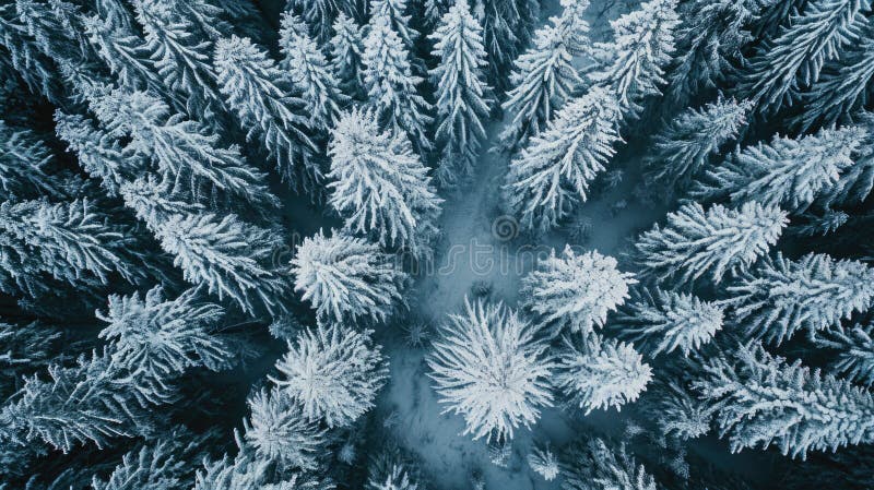 Aerial View of the Winter Forest from Above Stock Photo - Image of cold ...