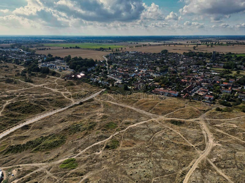 Aerial View of Winterton on Sea in Norfolk Editorial Photo - Image of ...
