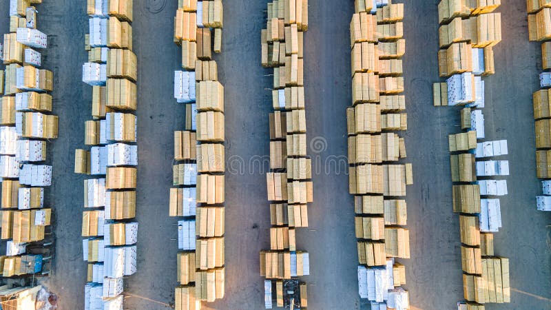 Aerial View on the Wood Storage. Stock Image - Image of storage ...