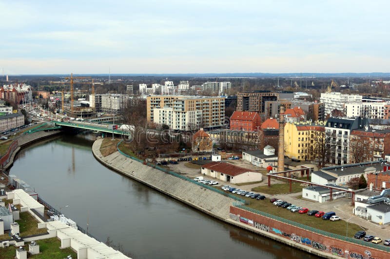 Wroclaw City and Oder (Odra) River, Poland Stock Photo - Image of tower ...