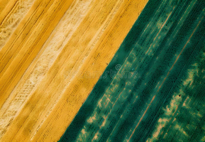 Aerial View of Yellow and Green Crop Patterns Stock Illustration ...