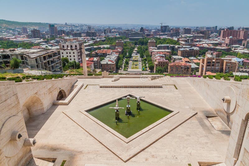 Aerial View of Yerevan from the Cascade Complex, Armen Stock Image ...